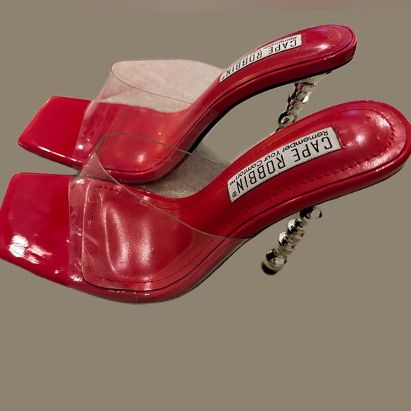 Cape Robbin | Shoes | Cape Robbin Womens Heels Size 7 Red With Clear ...
